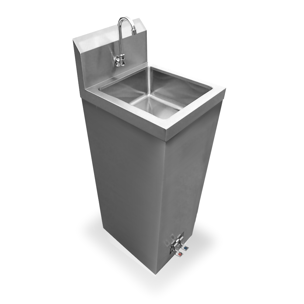 18 ga. Stainless Steel Pedestal Hand Sink - SWHSF-14 - 15.25"x17.25"x42 ...