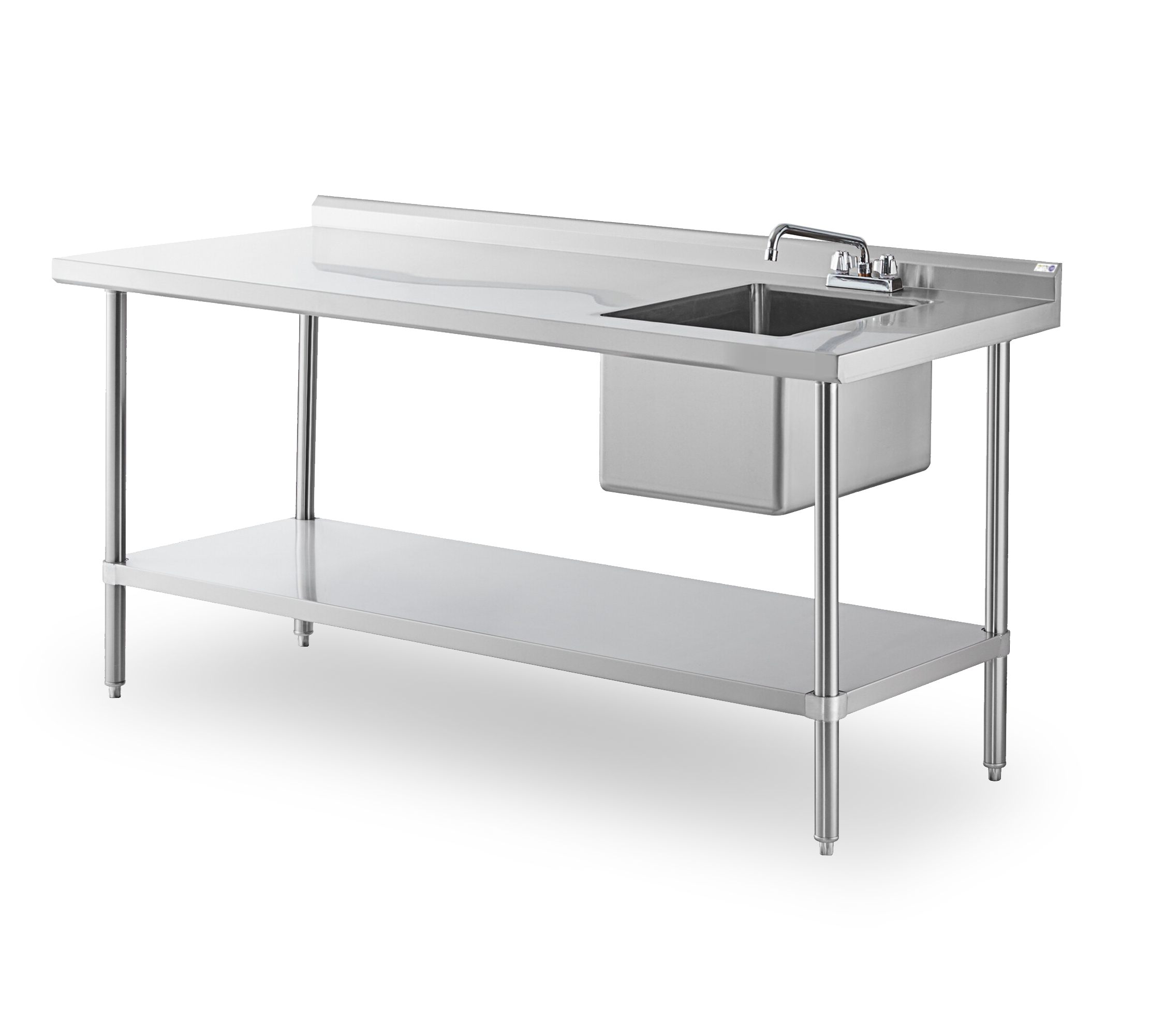 Steelworks 16 ga. SS Worktable with Sink on Right -SWSTM-3072WS-R-316 ...